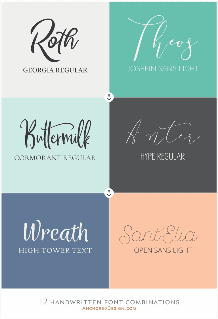 hand-written font combinations - Anchored Design and Development